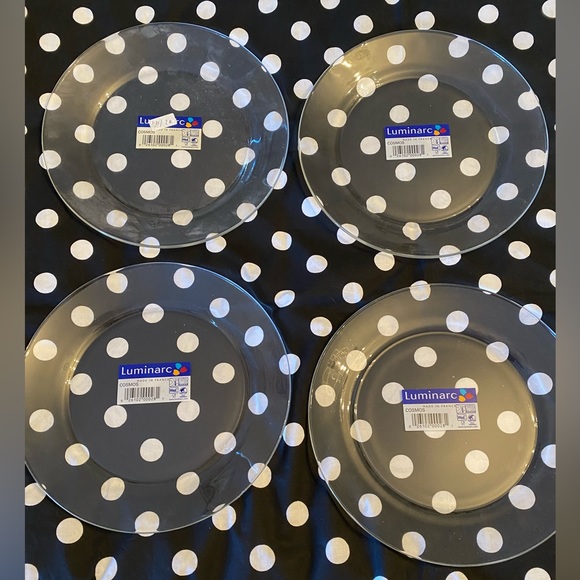 Luminarc | Dining | Set Of Four Clear Glass Dinner Plates Nine Inches ...